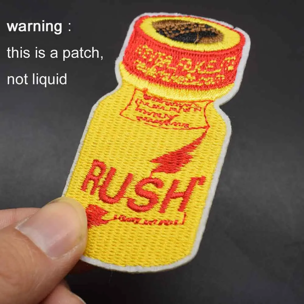 Rush Patch Yellow Red Word Iron On Embroidered Clothes Patches For ...