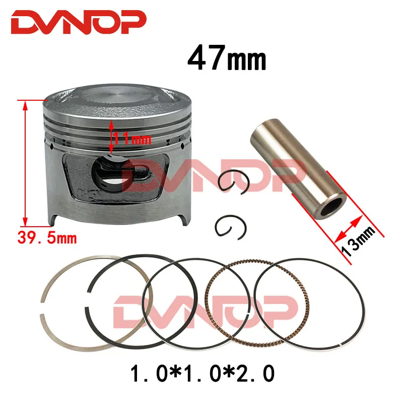Piston Kit Atv 70cc Loncin | Lifan 47mm Piston Kit | Piston Ring Pin ...