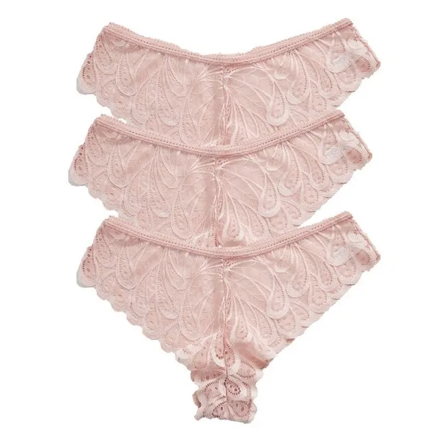 3PCS/Set Women Underwear Sexy Lace Transparent Panties Tempting Pretty ...