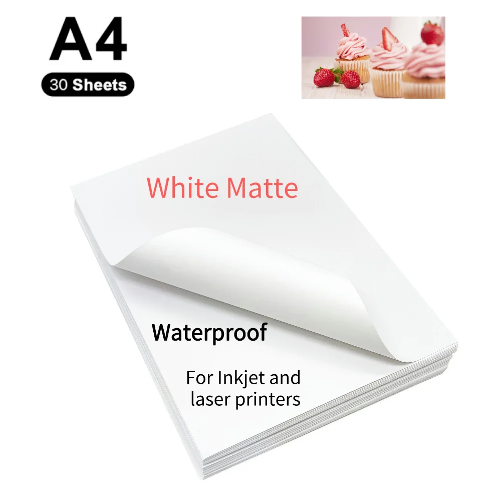 Printable Vinyl Sticker Paper 30 Sheets 100% Transparent Self-adhesive ...