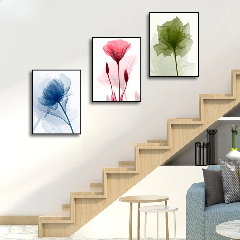 Nordic-Modern-Living-Room-Triptych-Duplex-Mural-Corridor-Corridor-Mural ...
