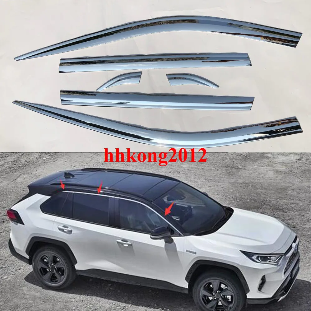 For-Toyota-RAV4-2019-2024-Chrome-Car-Window-Visors-Sun-Rain-Guard-Vent ...