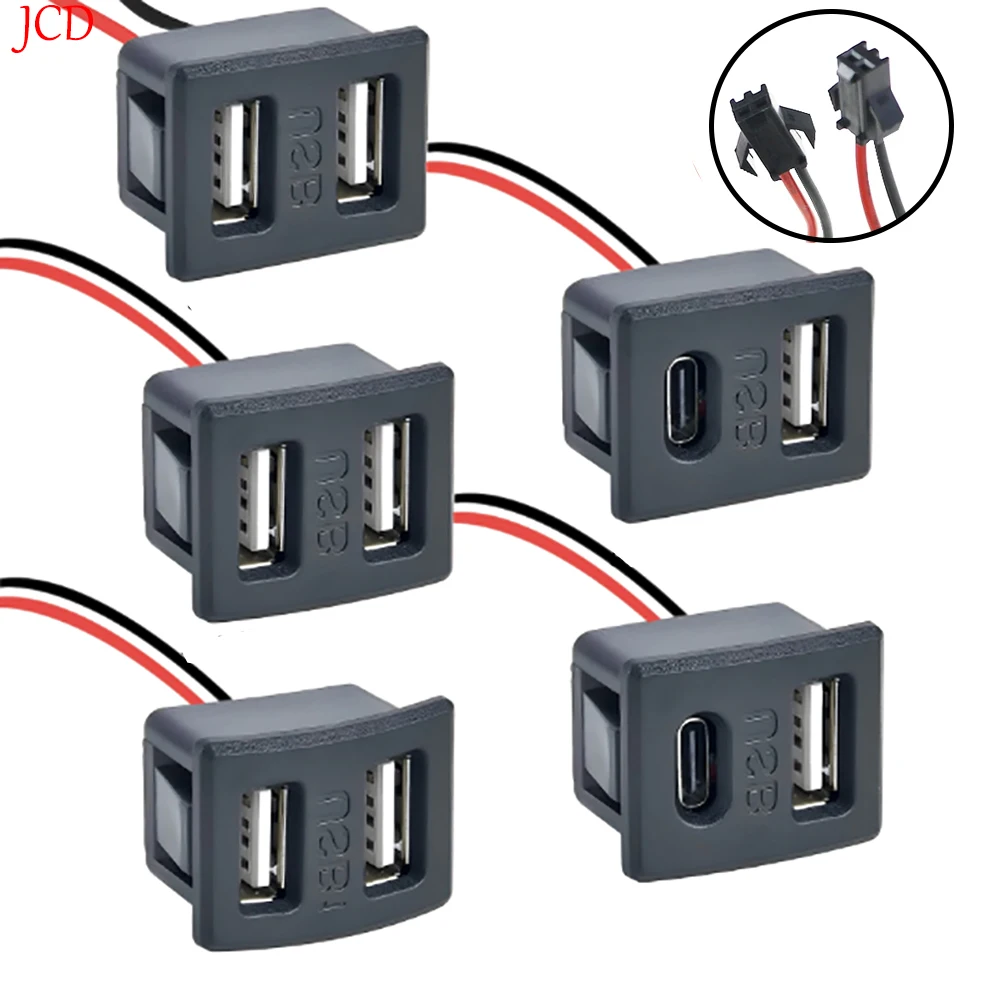 1-Piece-Double-Layer-Usb-Female-Base-Type-C-Socket-and-Female-Usb-Lamp ...