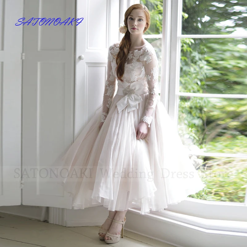 Gaun Pengantin Pendek Sederhana Elegan Vestidos De Novia untuk Wanita ...