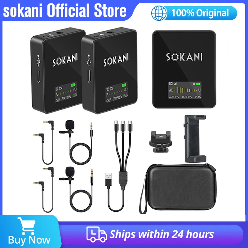 Sokani-min-sculo-twin-uhf-fone-de-ouvido-port-til-microfone-lapela ...