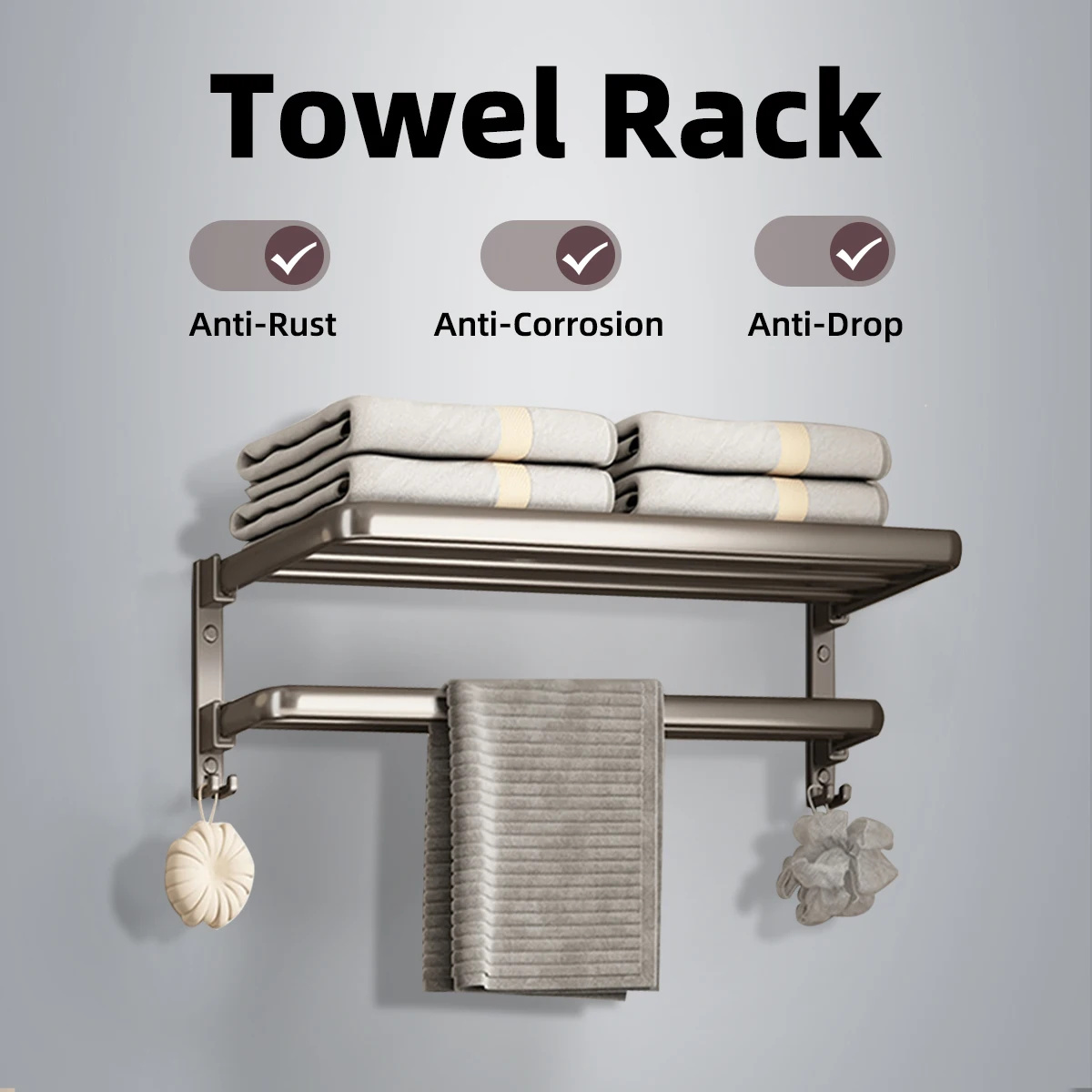 Aluminum-Alloy-Towel-Rack-Foldable-Towel-Bar-Rustproof-Towel-Holder ...