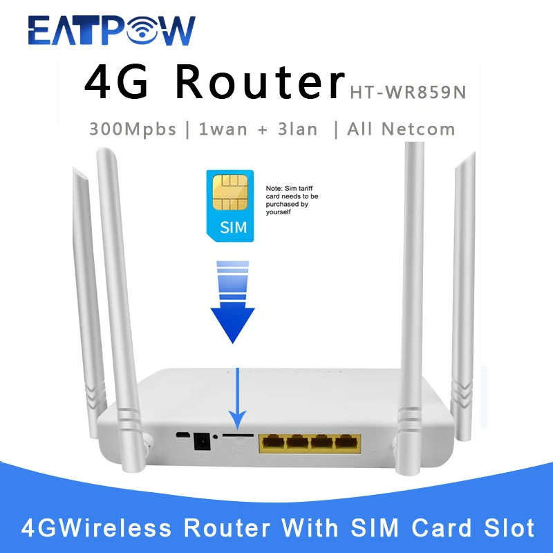 EATPOW 4G Router wifi SIM Card Wireless Wi-Fi Router Home hotspot 4G ...