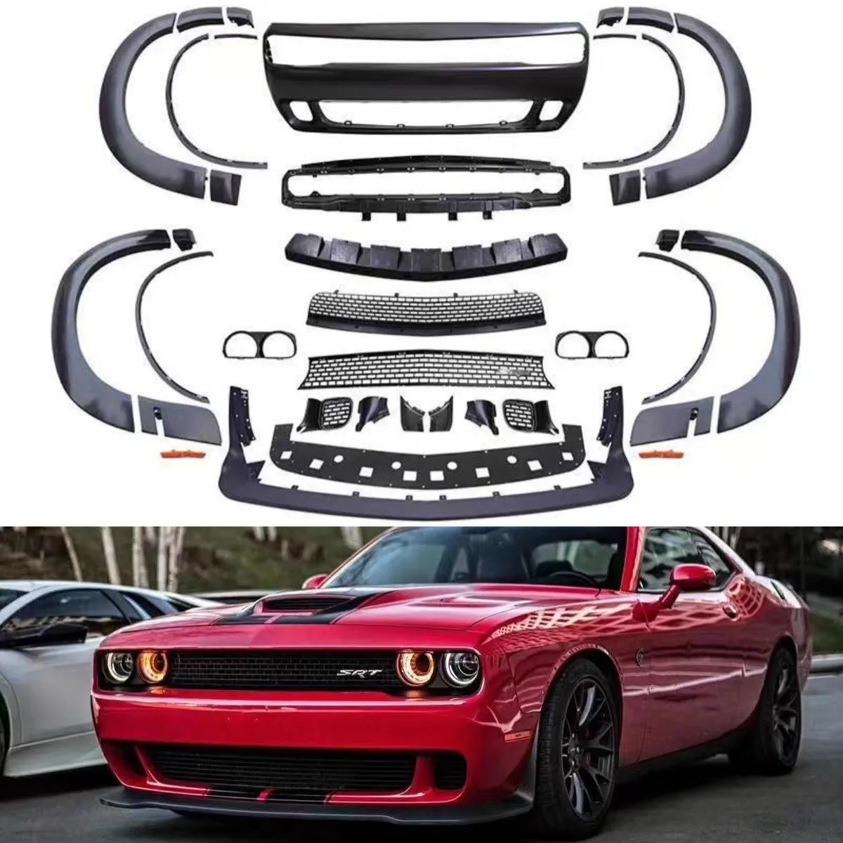 For Dodge Challenger SRT Hellcat Car Facelift Upgrades Body Kit To 2023 ...
