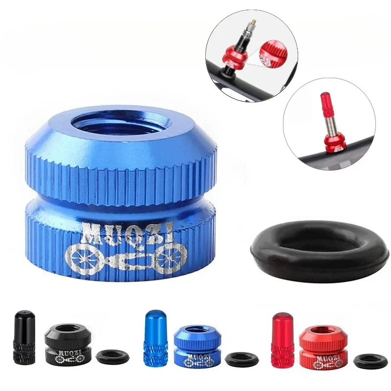 2-6 Sets Bicycle Tire Valve Nut with Presta Valve Cap Set MTB Road Bike ...