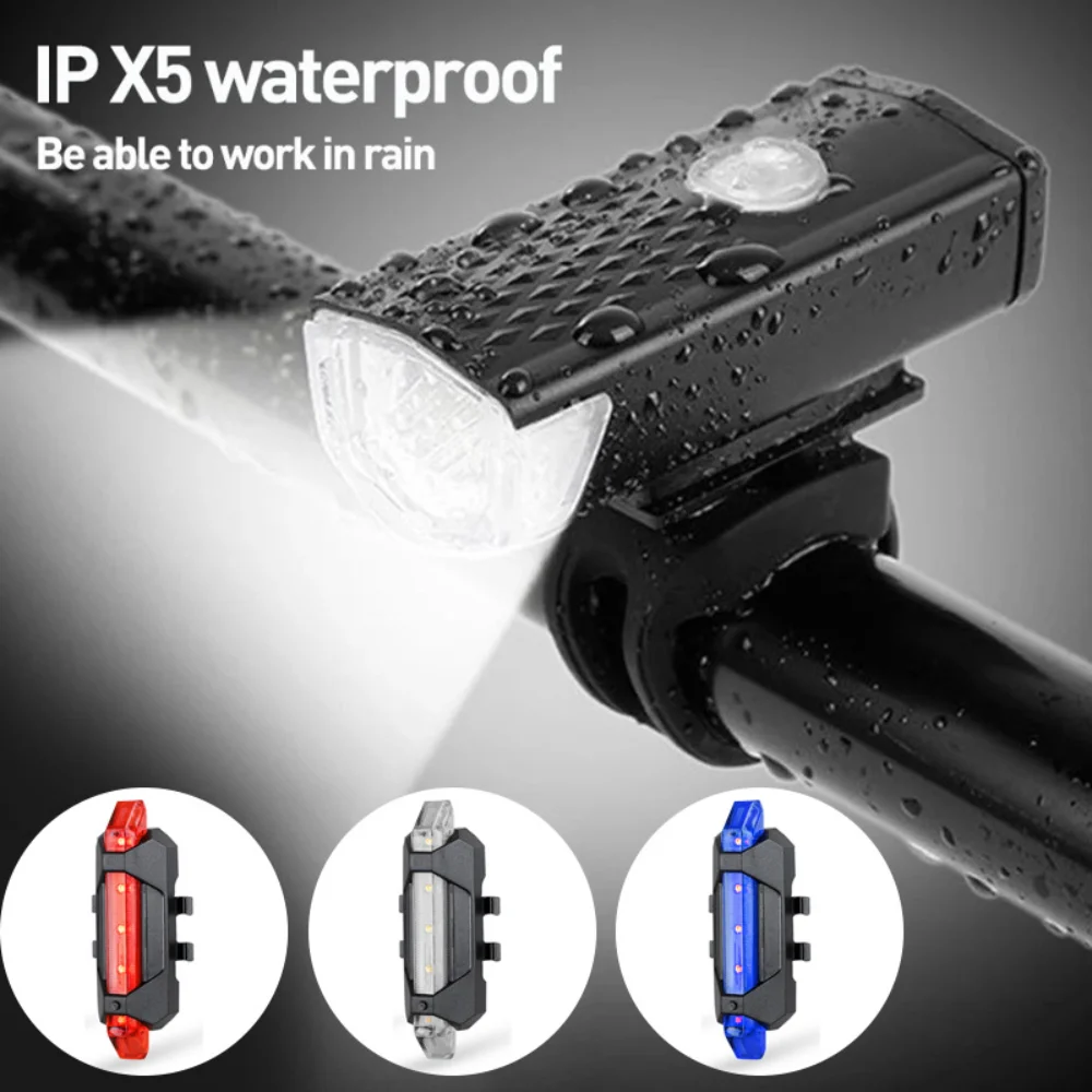 Bike-Bicycle-Light-USB-LED-Rechargeable-Set-MTB-Road-Bike-Front-Back ...
