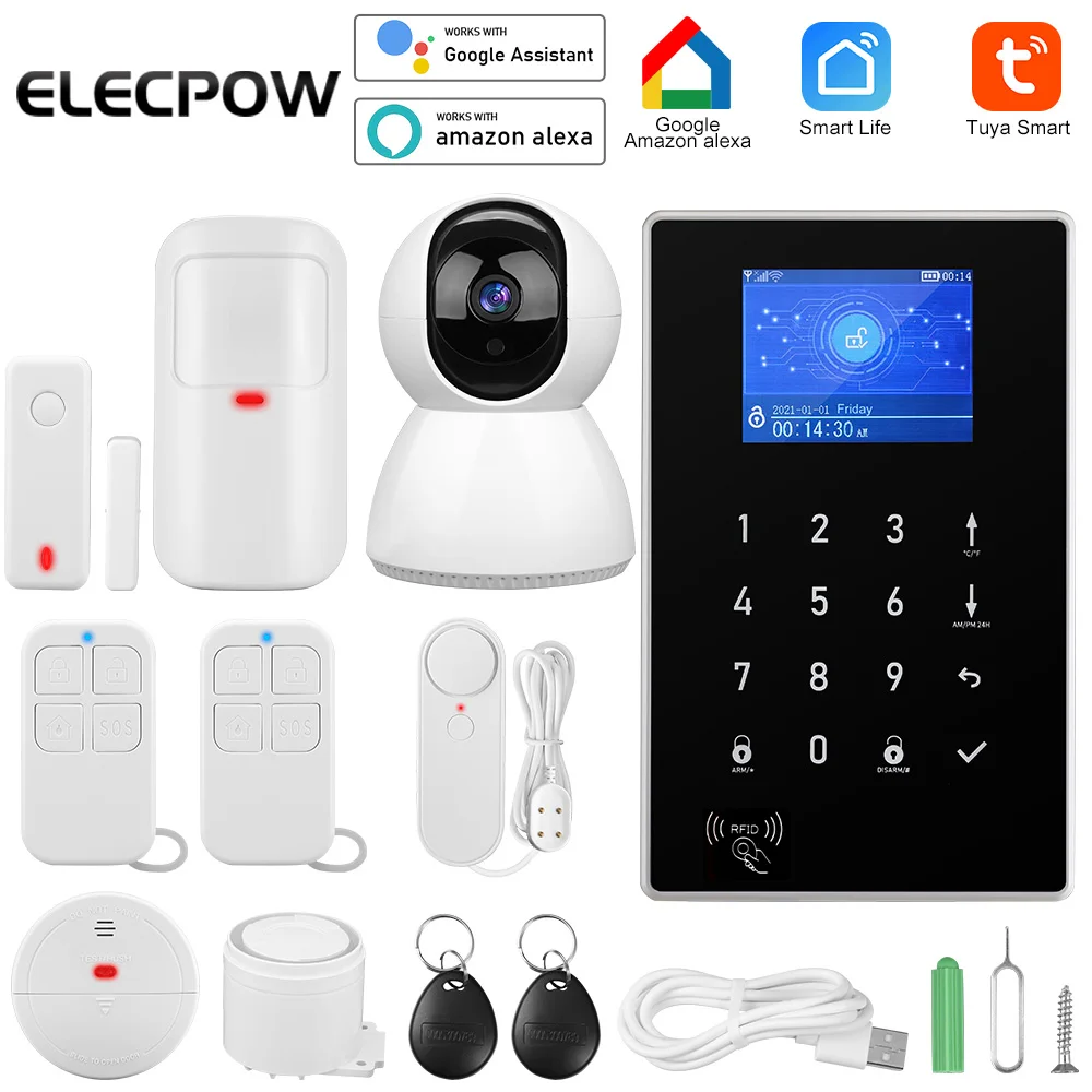 Elecpow-Tuya-Smart-Home-WIFI-GSM-Security-Alarm-System-Wireless-Burglar-Motion-Detector-Smoke ...