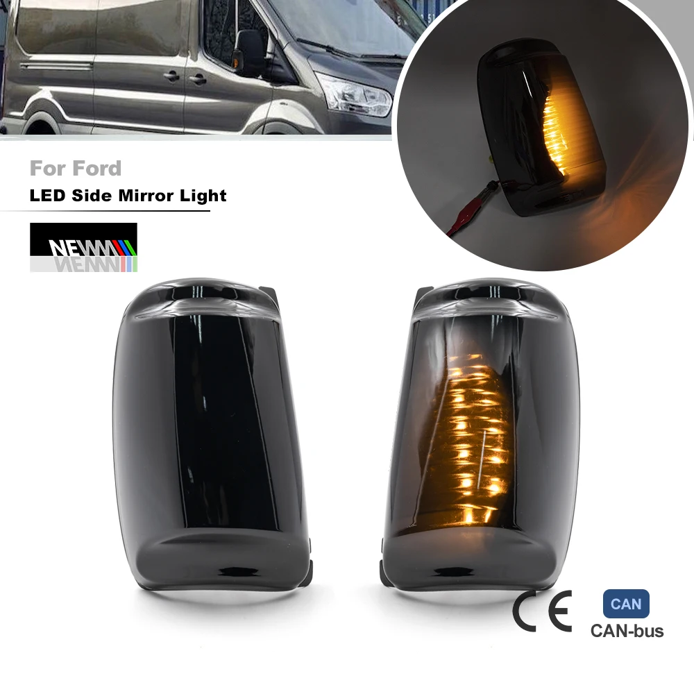 2x Smoked Led Side Wing Rearview Mirror Blinker Indicator For Ford ...