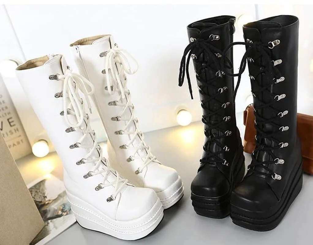 Tamanho-35-43-botas-mujer-plataforma-inverno-womens-botas-estilo-punk ...