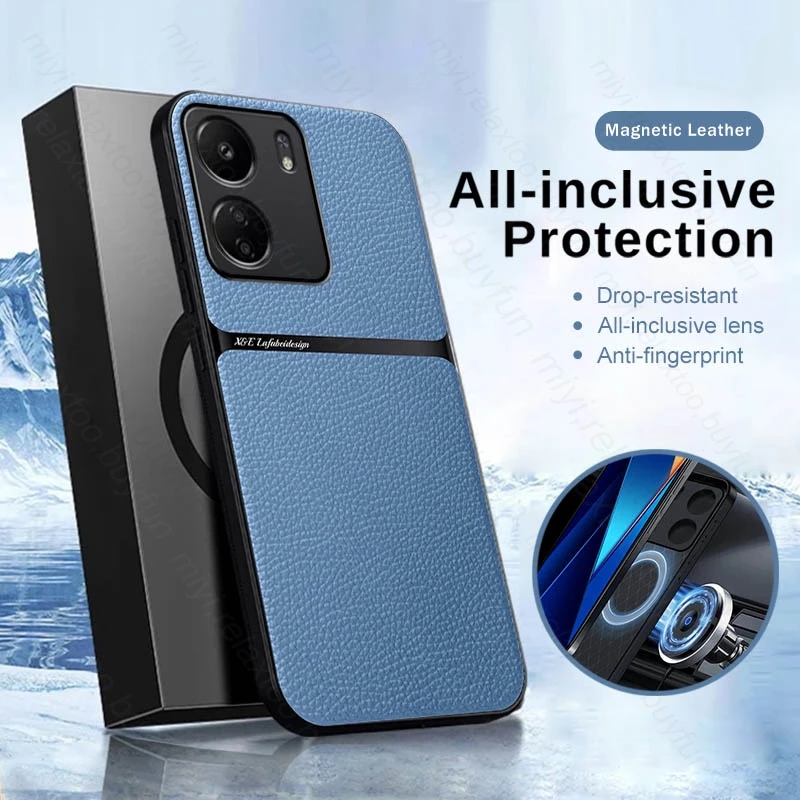 Magnetic-Leather-Case-For-Xiaomi-Poco-C65-4G-TPU-Soft-Frame-Protect ...