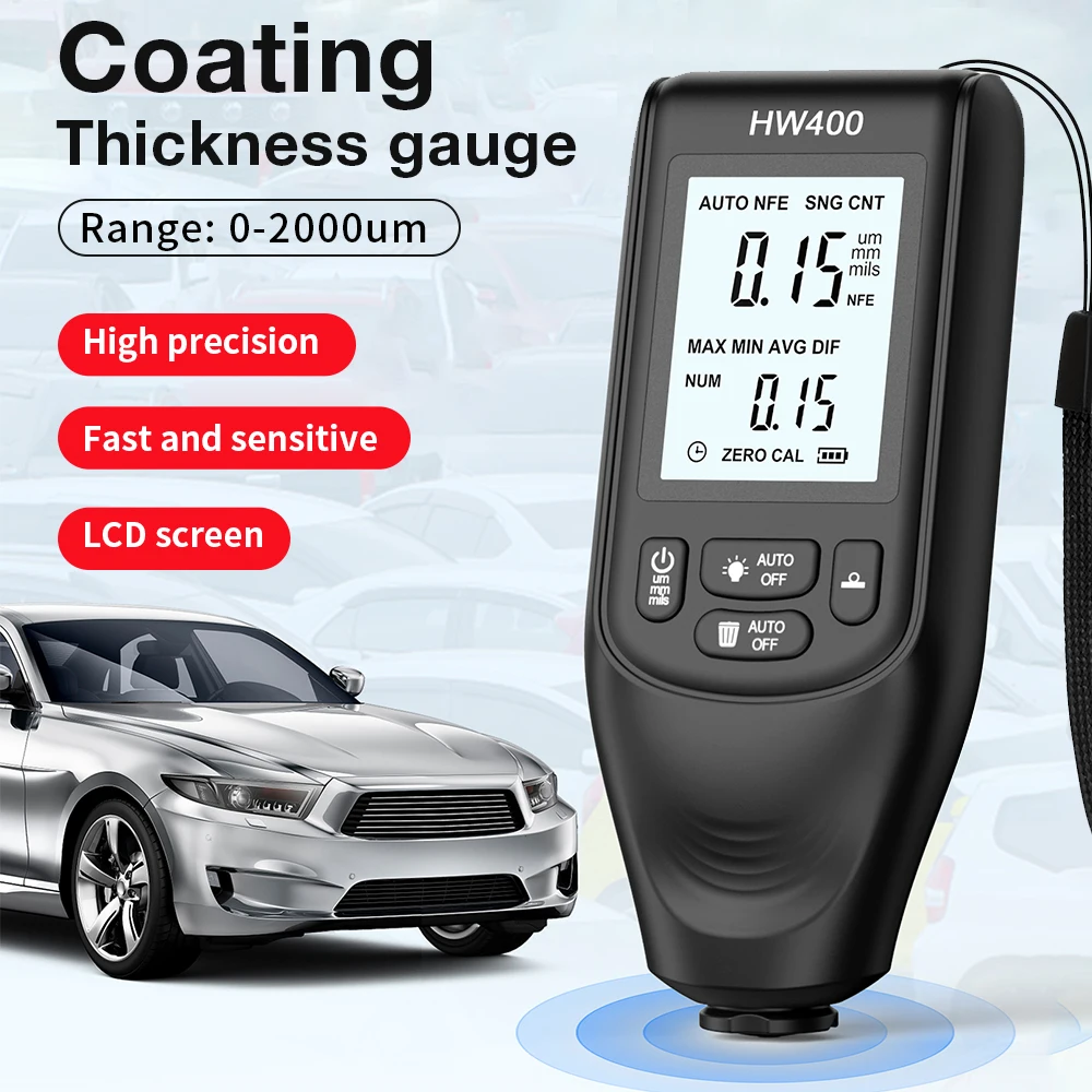 HW400 Car Paint Thickness Tester Auto Film Coating Thickness Gauge ...