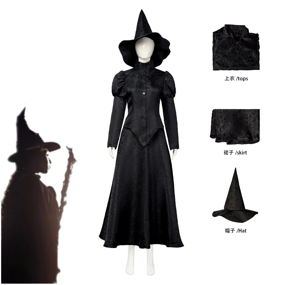 Wic-ked-Elphaba-Cosplay-Costume-Adult-Wiz-ard-Top-Skirt-Set-Witch ...