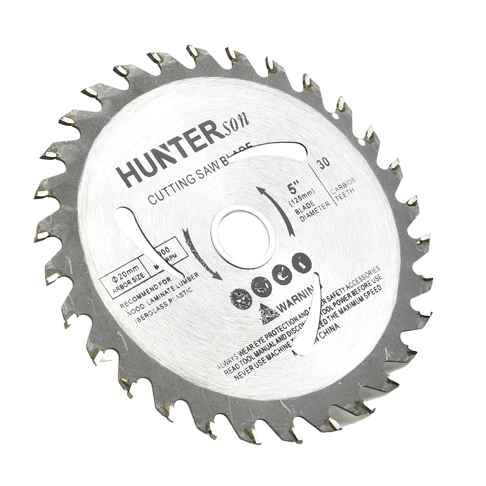 5" 125mm Circular Saw Blade Wood Cutting Disc 30 Teeth 20mm Bore ...