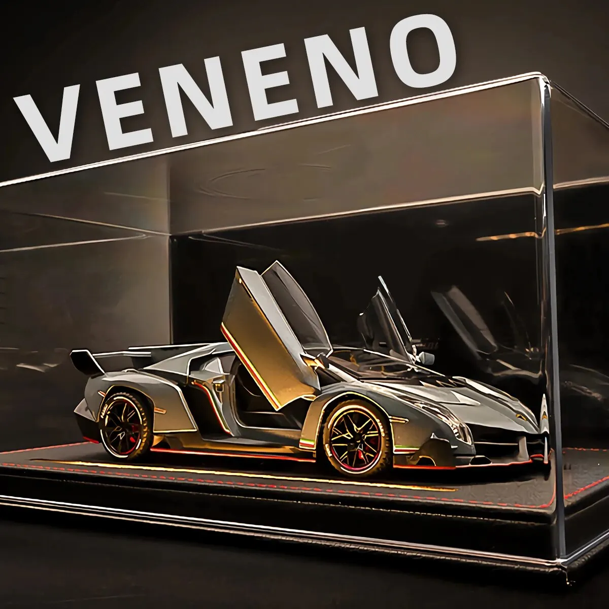 Diecast Car for Veneno Model Car 1/24 Scale Sports Toy Vehicle Door Can ...
