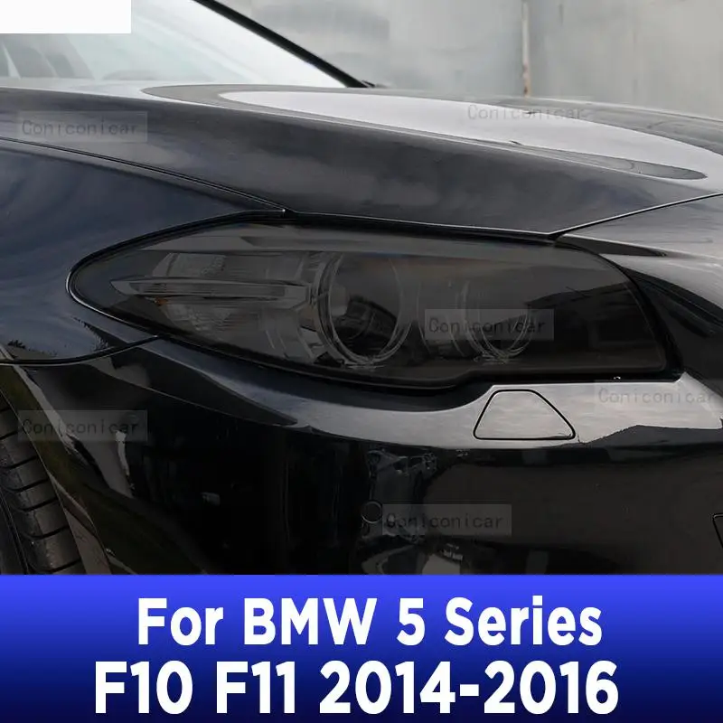 For-BMW-5-Series-F10-F11-2014-2016-Car-Headlight-Tint-Smoked-Black ...