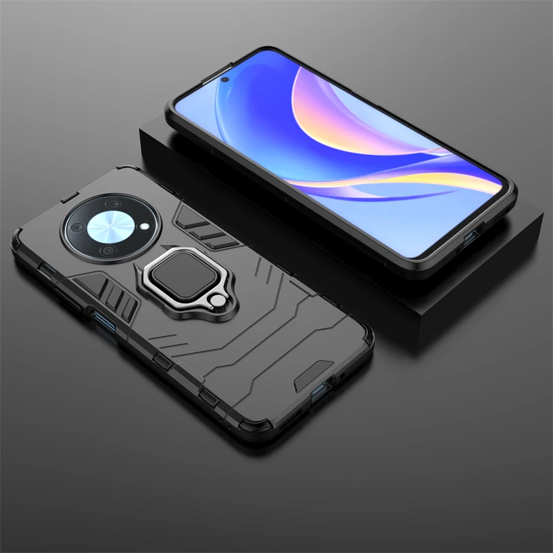 For Huawei Nova Y90 Case Armor PC Magnetic Suction Stand Full Cover For ...