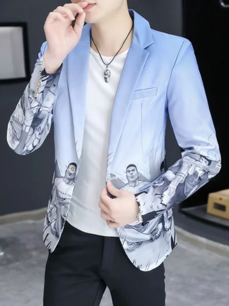 Blue-Slim-Fit-Thin-Man-Suits-and-Blazers-Single-Breasted-Jacket-for-Men ...