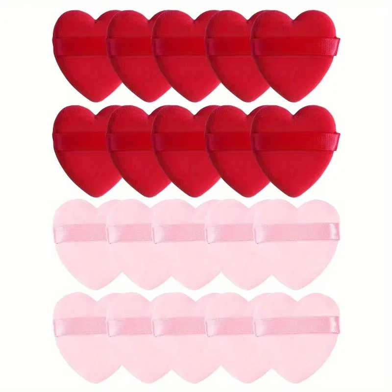 20 PCS Soft Love Heart Shape Makeup Puffs Sponges For Loose Powder ...