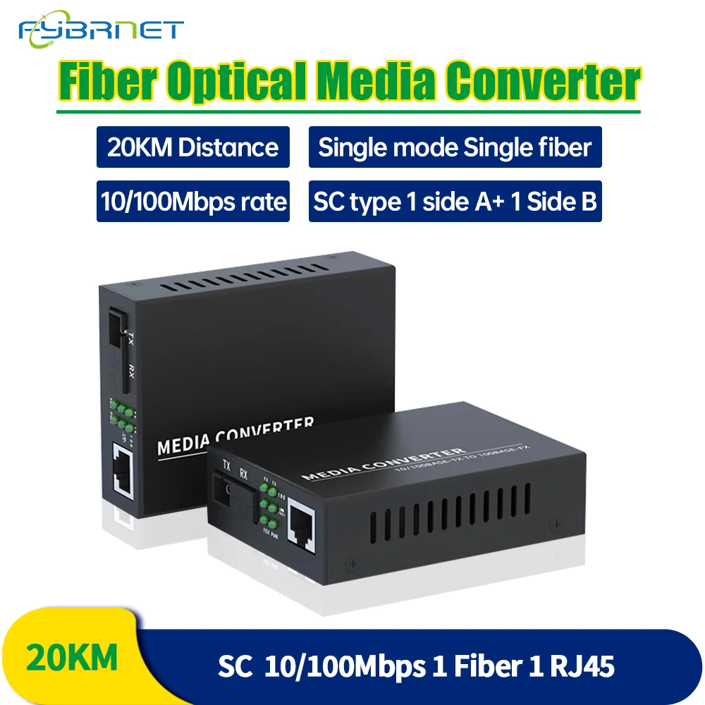 1-pair-155MBPS-Fiber-Optical-Media-Converter-1310-1550nm-25KM-10-100M ...