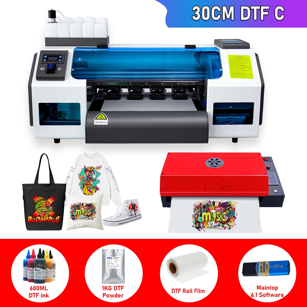 A3 dtf impressora para epson l1800 l805 xp600 dtf impressora de filme rolo a3 dtf diretamente ...