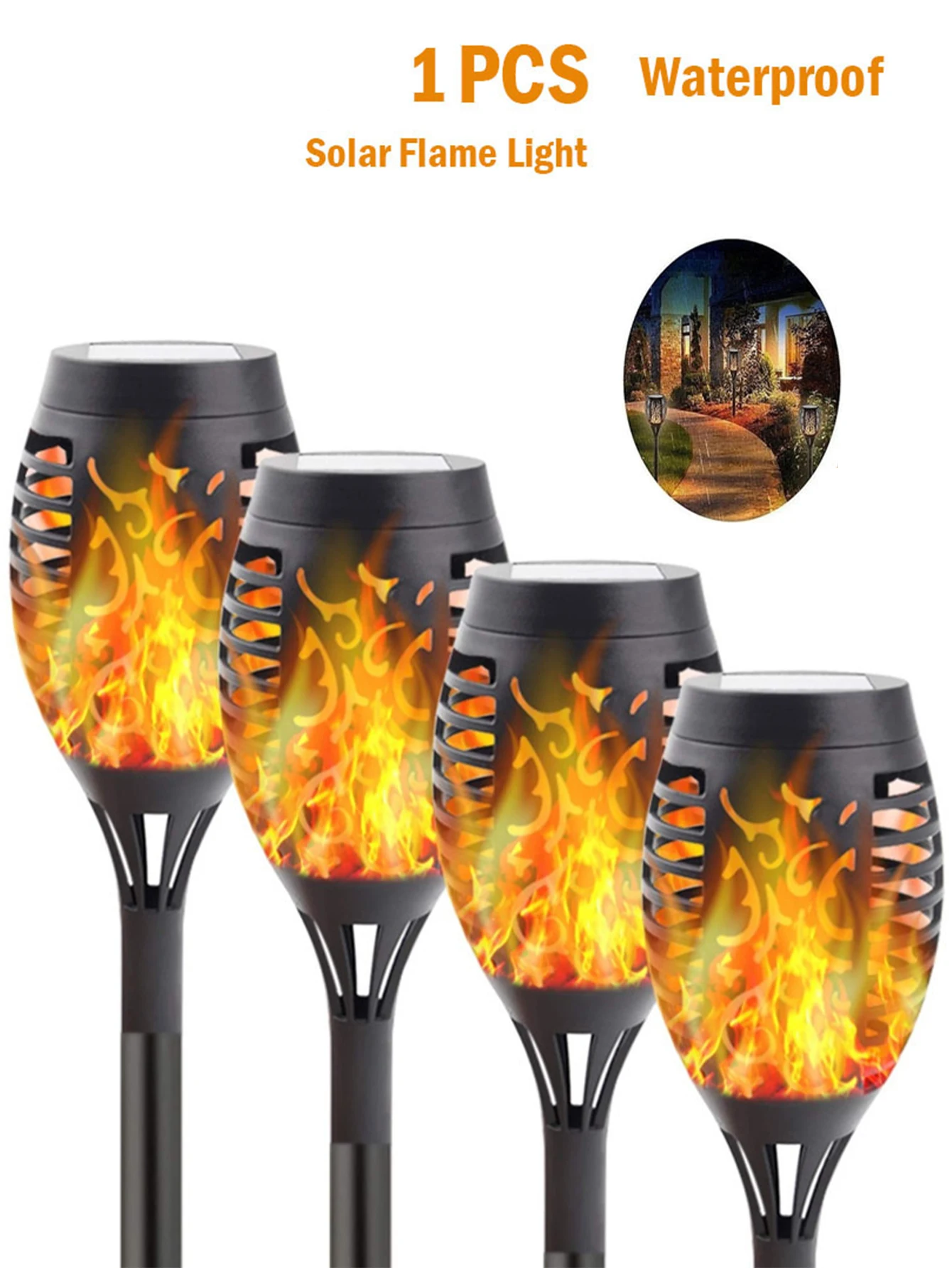 12-96-LED-Outdoor-Solar-Flame-Light-Waterproof-Garden-Garden-Lawn-Path ...