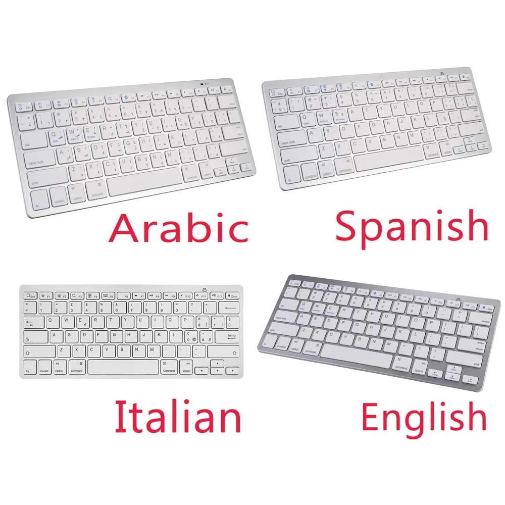 Slim-78Key-Bluetooth-Keyboard-Arabic-Spanish-Italian-Englsih-Wireless ...