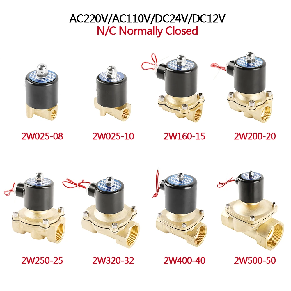 Brass Electric Solenoid Valve Water Air Fuels | Electromechanical Solenoid Valve - Valves ...