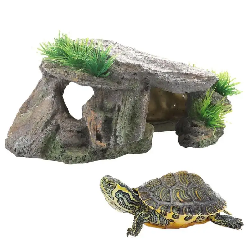 Aquarium-Reptile-Cave-Turtle-Bask-Back-Caves-Platform-Case-Decoration ...