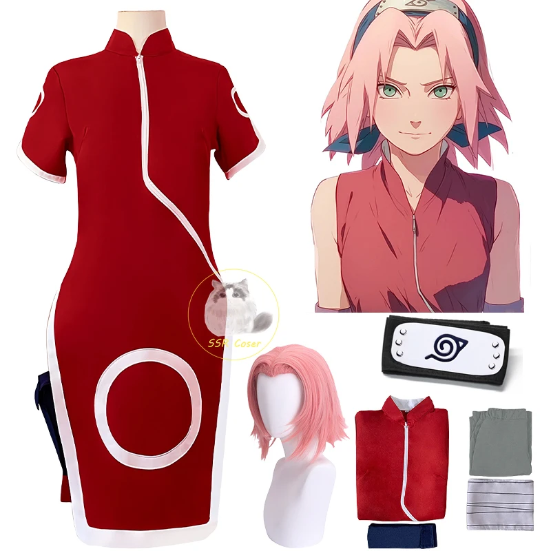 Bilibili-Haruno-Sakura-Cosplay-Costume-Anime-Sakura-Dress-Ninja-Cartoon ...