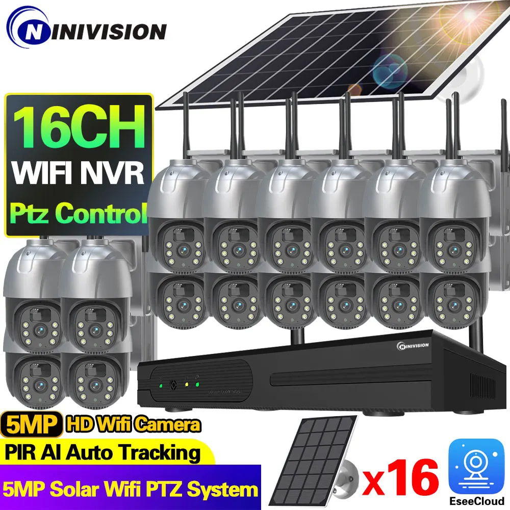 16CH-5MP-Solar-Powered-Wireless-CCTV-Camera-System-Home-Farm-Forest ...