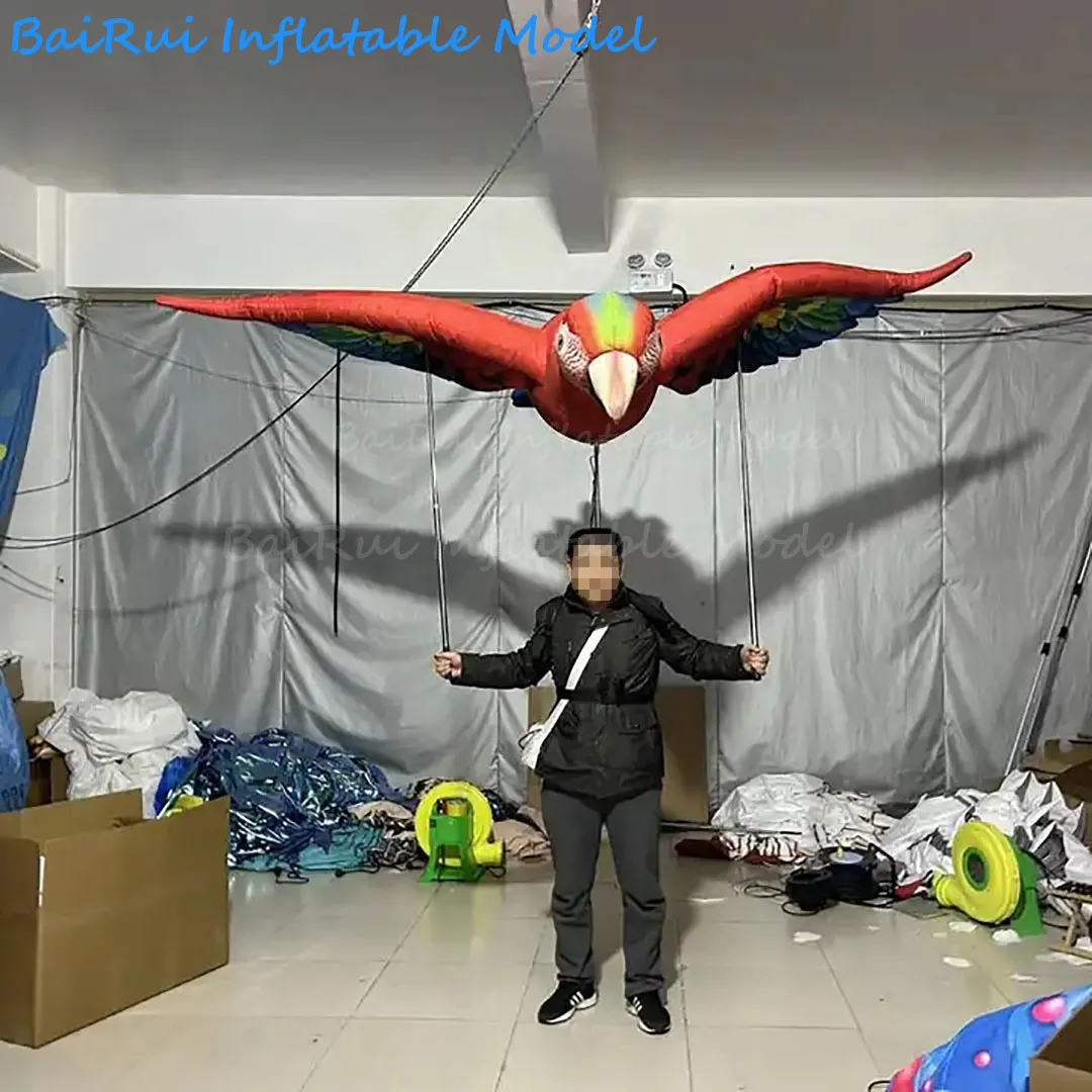 3M-Inflatable-Cartoon-Parrot-Puppet-with-White-LED-Light-Air-Blow-Bird ...