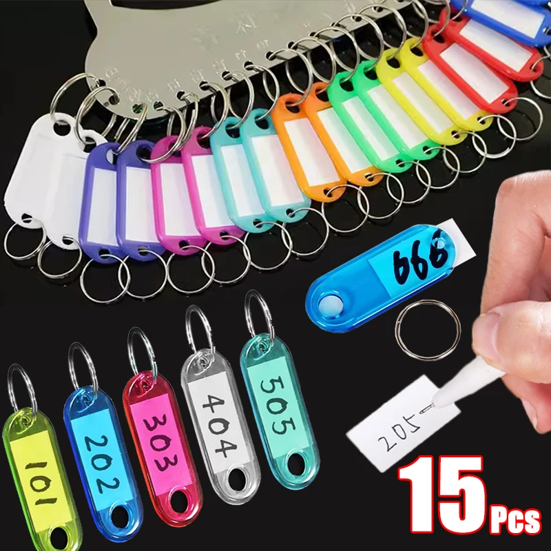 5-10-15Pcs-Double-sided-Transparent-Plastic-Waterproof-Marking-Keychain ...