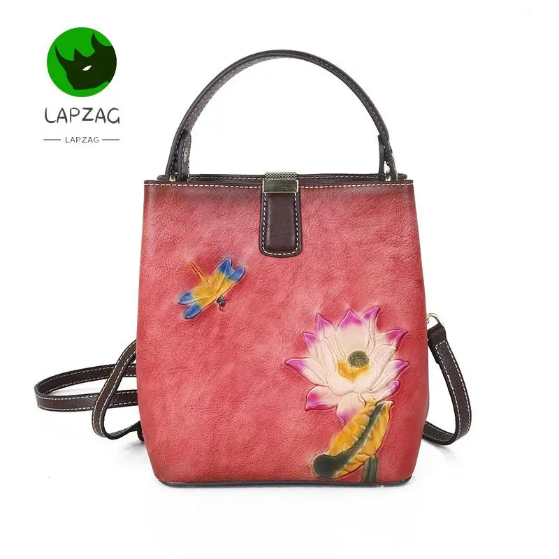 LAPZAG-Women-s-Matte-Brown-Red-Cowhide-Tote-bags-handbag-ladies ...