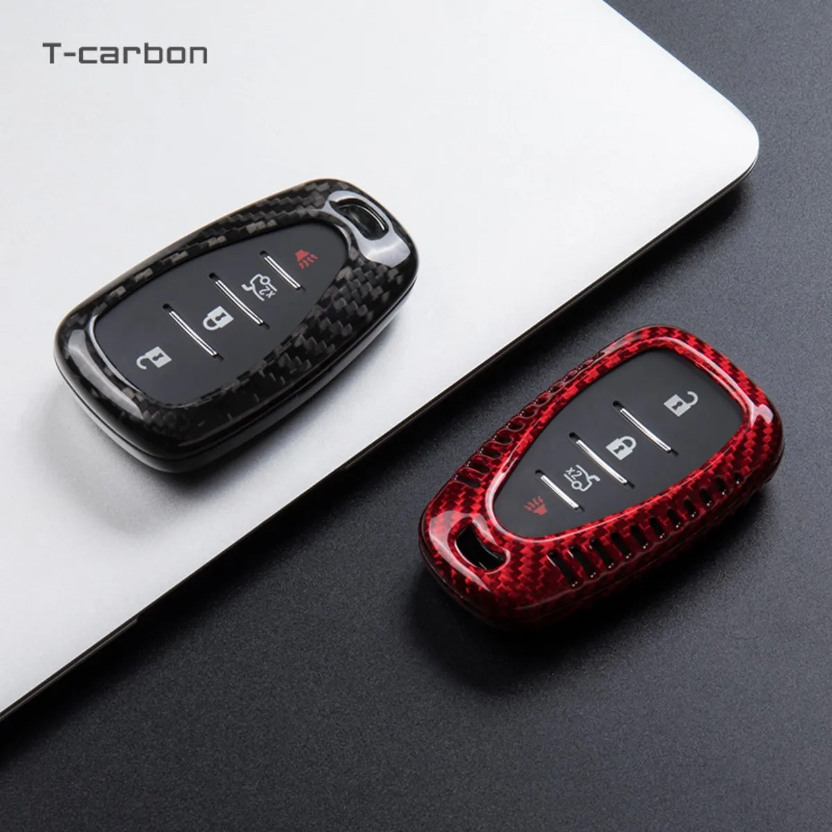T-carbon Carbon Fiber Car Key Covers Key Case Fob Shell For Chevrolet ...