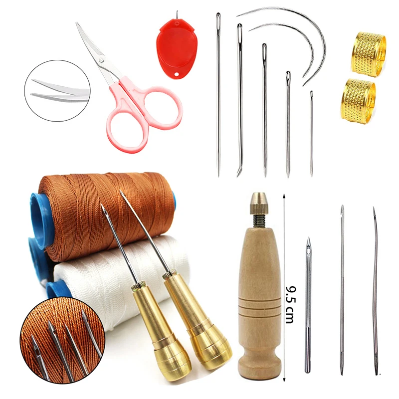 Clothing-And-Leather-Sewing-Tool-Set-Copper-Handle-Waxed-And-Nylon ...