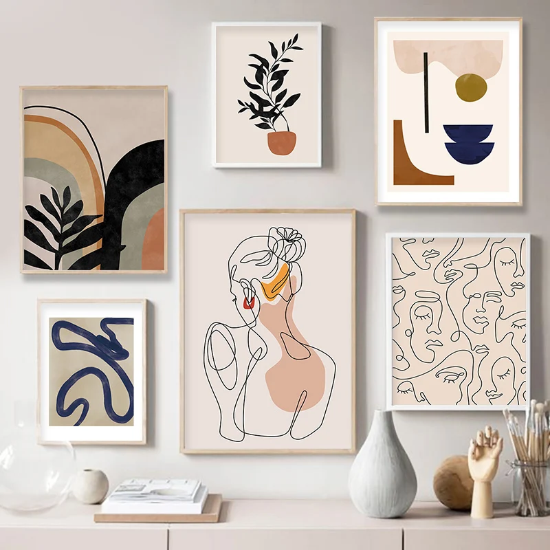 Abstract-Single-Line-Drawing-Wall-Art-Canvas-Painting-Painting-Sexy ...