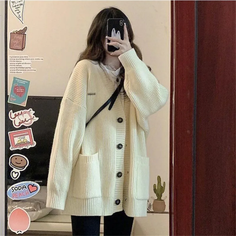 College-style-sweater-cardigan-women-s-autumn-and-winter-2023-new-retro ...