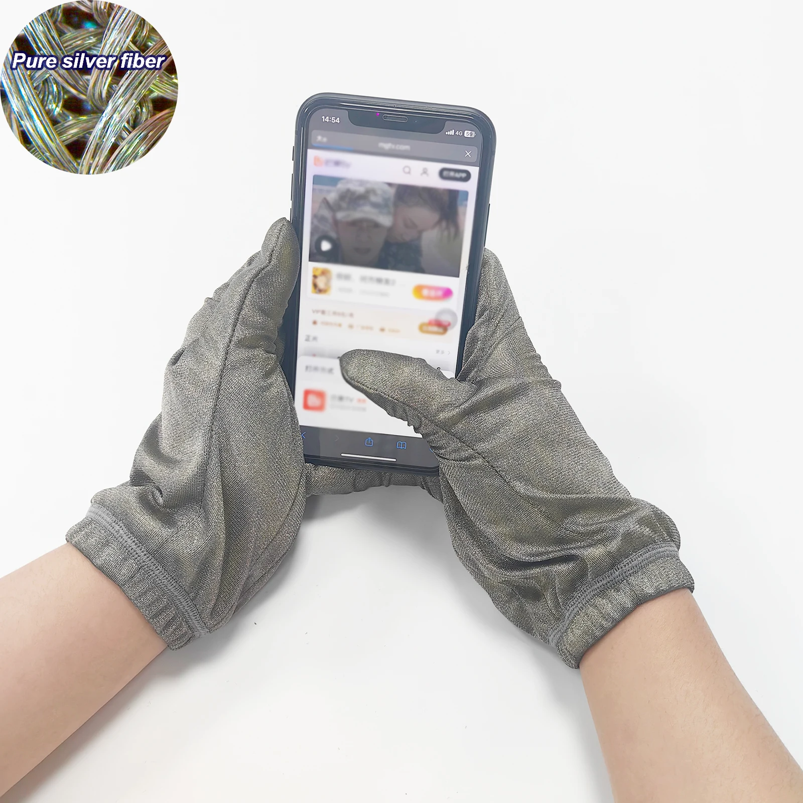 Silver-Fiber-Gloves-Antistatic-Conductive-Material-Screen-Touch-Mittens ...