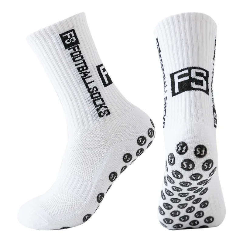 FS Logo Football Socks Round Silicone Suction Cup Grip Anti Slip Soccer ...