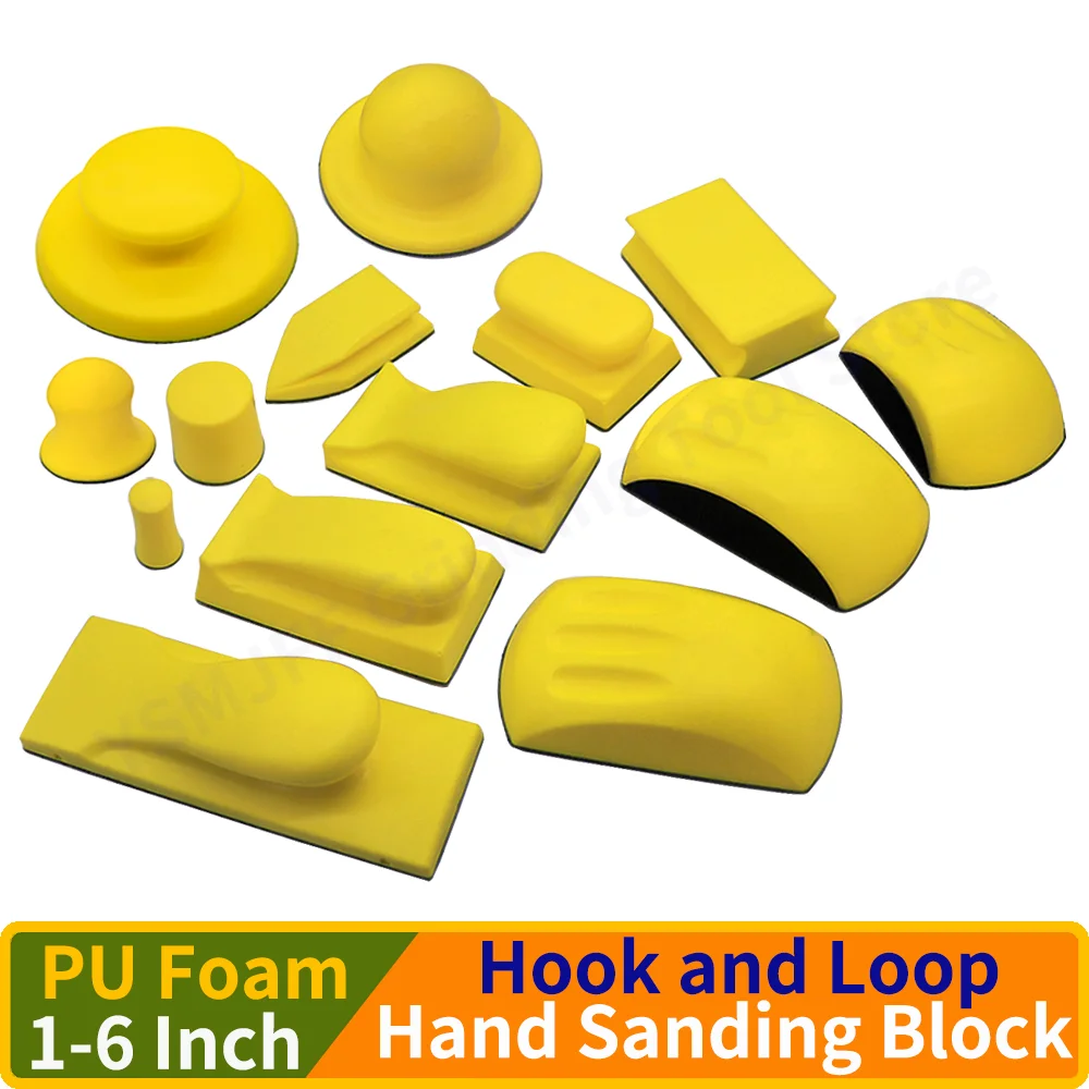 Hook-and-Loop-Hand-Sanding-Block-PU-Foam-Sanding-Pads-Hand-Grinding ...