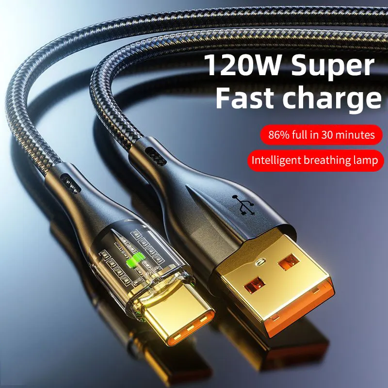 120W-Super-Fast-Charging-USB-Type-C-Cable-Nylon-Braided-Phone-Charger ...