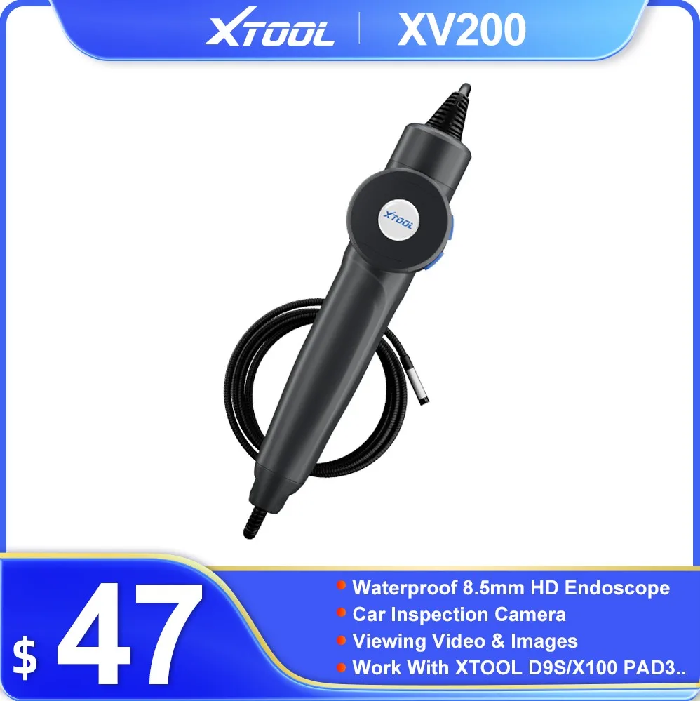XTOOL XV200 Waterproof 8.5mm HD Endoscope Camera Micro 8 LED IP67 Car ...