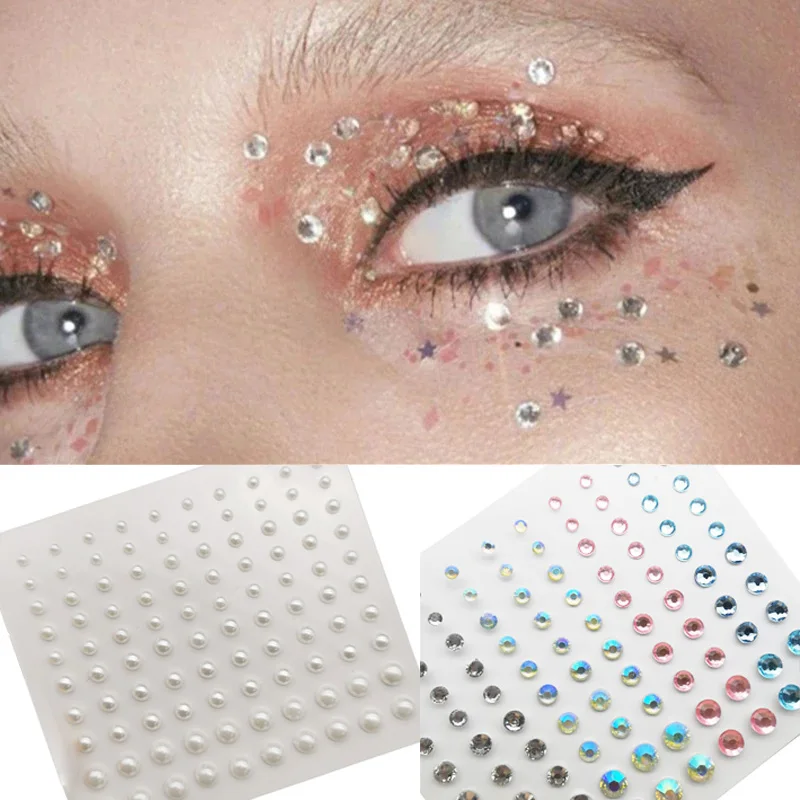Eye Body Face Rhinestone Jewels Stickers Self Adhesive Crystal Rainbow ...