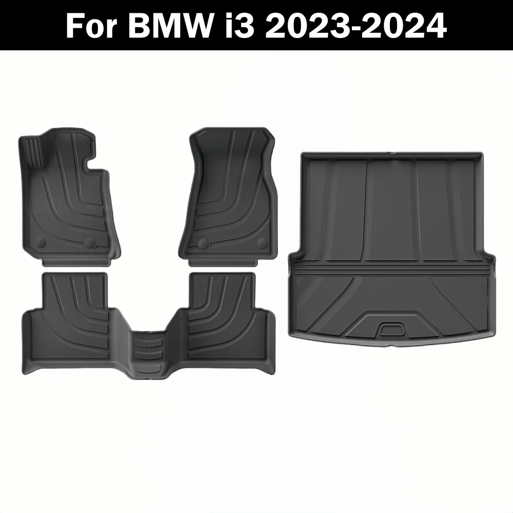 For BMW i3 2023-2024 Floor Mat TPE Trunk Mat Luggage Mat Waterproof Non ...