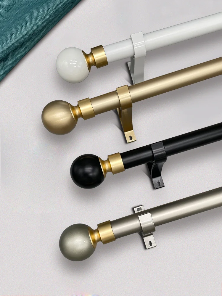 Curtain-Pole-Aluminum-Alloy-Roman-Rod-Home-Decor-Durable-Single-Double ...