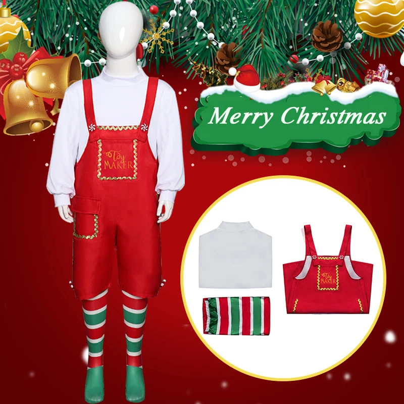 Christmas-Elf-Santa-Claus-Cosplay-Costume-Children-Overalls-Full-Set ...